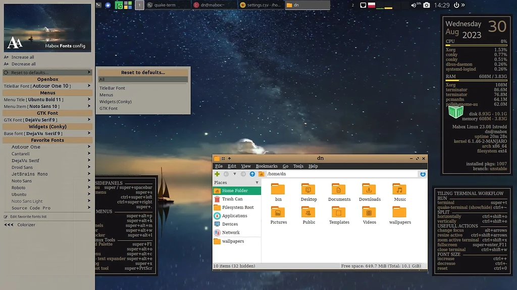 Dynamic menu to configure all fonts quickly - Mabox Updates - Mabox ...